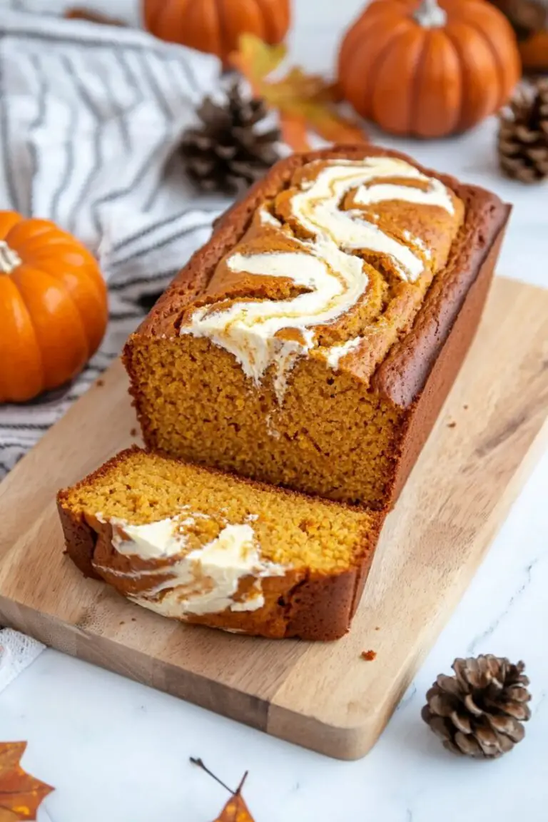 Pumpkin Philadelphia Cream Cheese Swirl Bread - FoodieVista