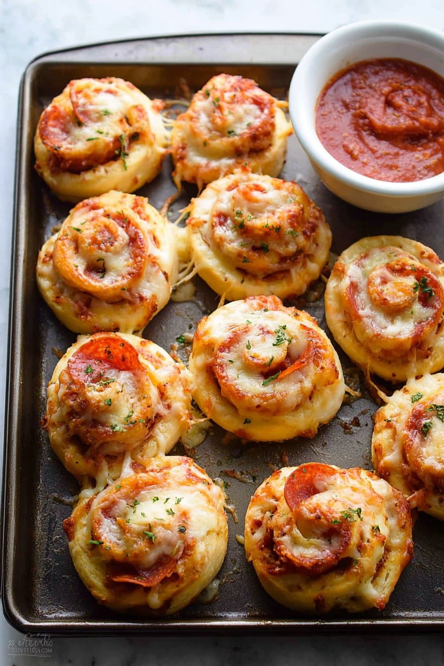 Cheesy Pepperoni Pizza Rolls - FoodieVista