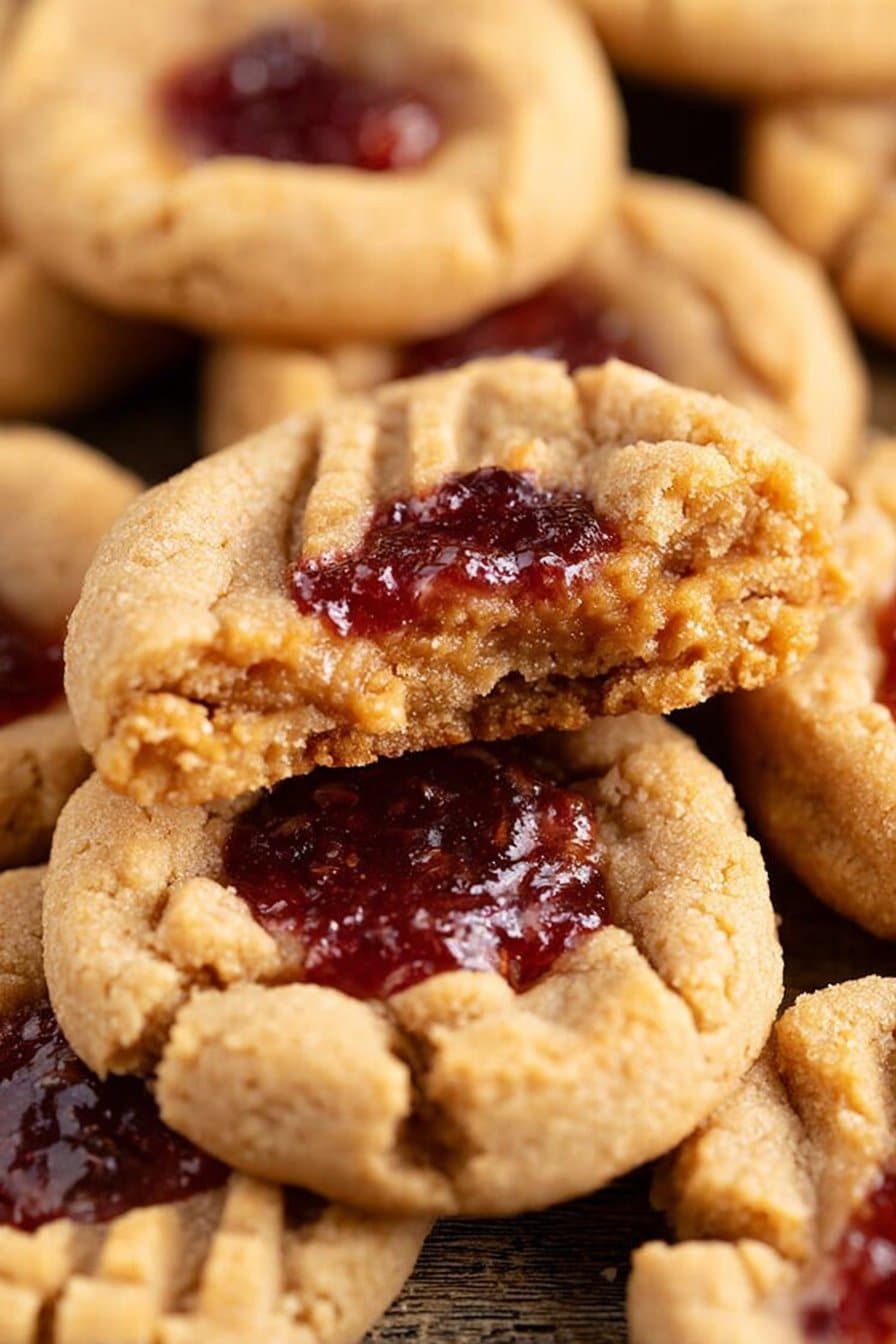 Peanut Butter and Jelly Cookies - FoodieVista